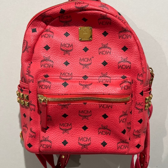 MCM | Bags | Mcm Stark Visetos Small Sidestud Backpack In Hot Pink ...